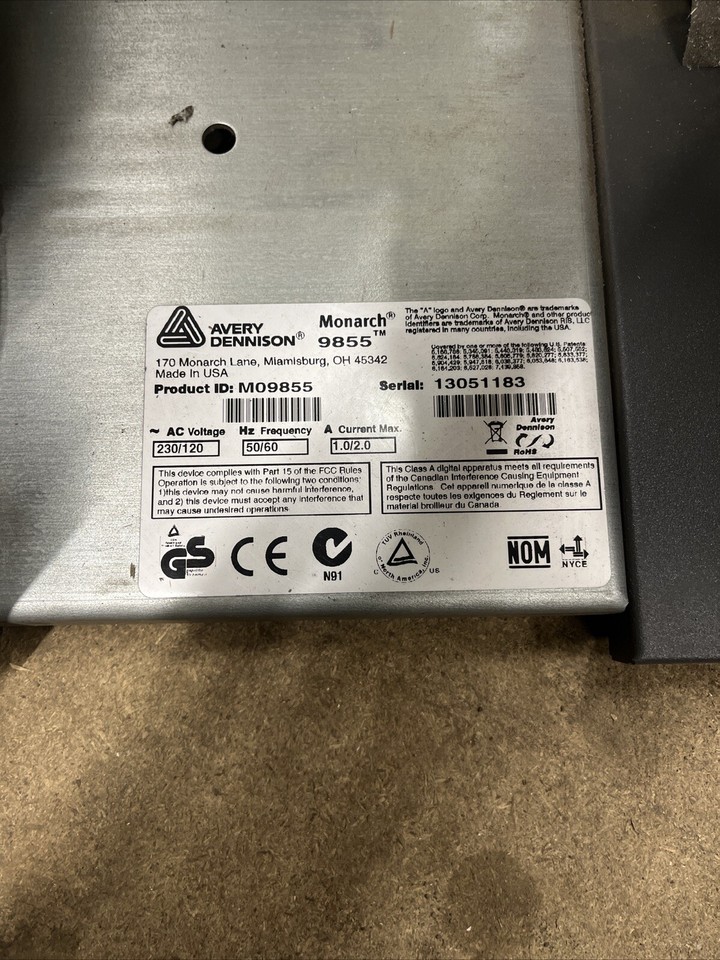 Avery Dennison Monarch MO9855 MO 9855 Label Printer | eBay UK