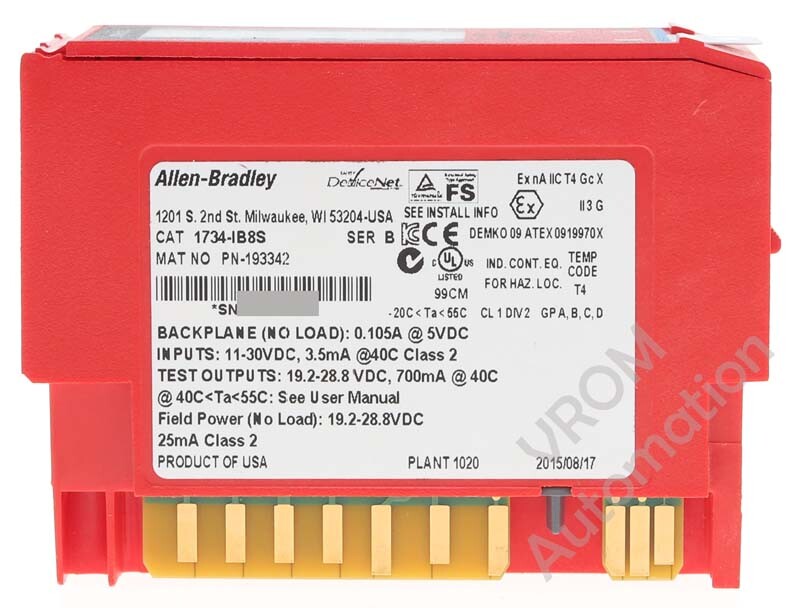 Mint Allen Bradley 1734-IB8S /B 8 POINT SAFETY INPUT MODULE 24VDC | eBay