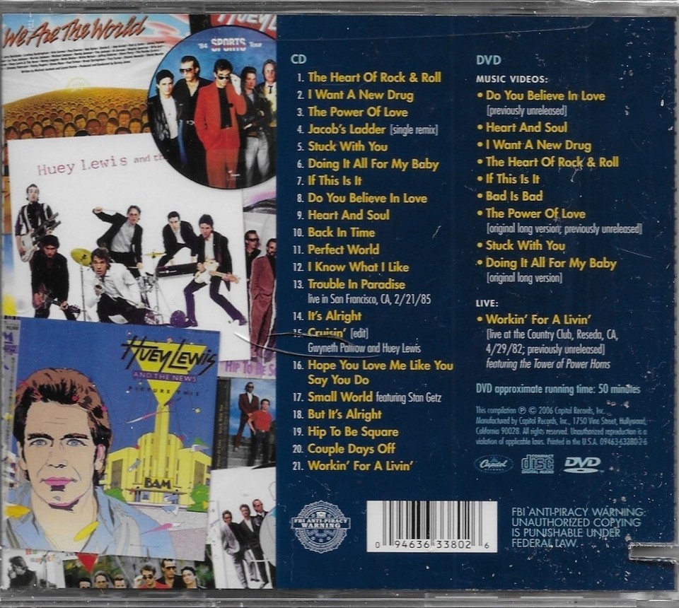 HUEY LEWIS & THE NEWS - GREATEST HITS & VIDEOS - CAPITOL - CD /DVD ...