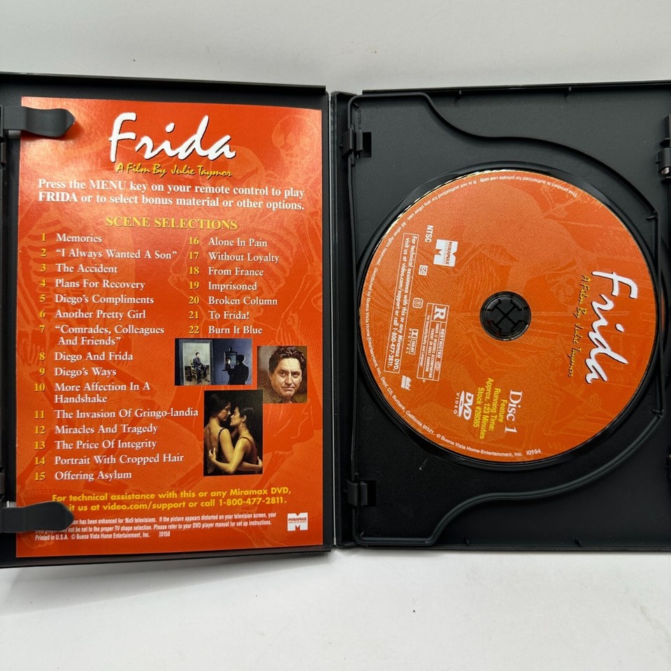 Frida DVD Movie Rated R NTSC Widescreen Miramax Salma Hayek Alfred ...