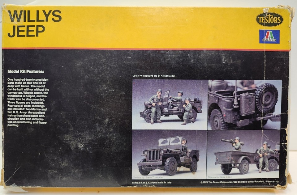Testors Italeri 1/35 Military Vehicle Model Kit US Willys Jeep Trailer ...