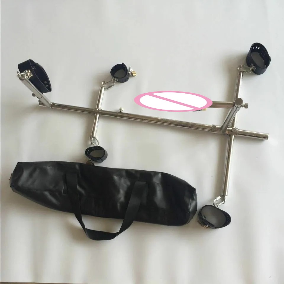 Torture Restraint Rack Leg Open Spreader Bar with Cuffs/Collar/Plug for ...