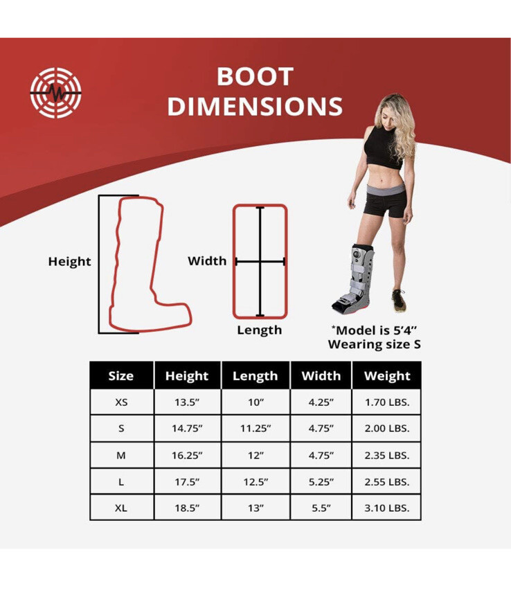 Manamed Royal Boot Air Walking Pneumatic Tall CAM Boot XS - RB001XS ...