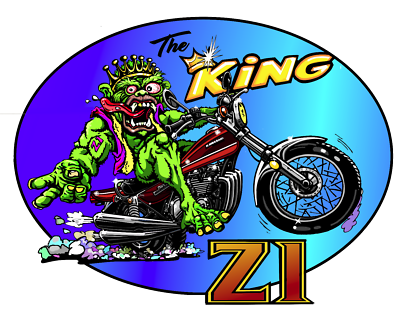 Kawasaki KZ900 Z1 Z-1"The King" custom decal sticker 4"x4" by Evel AL's ...