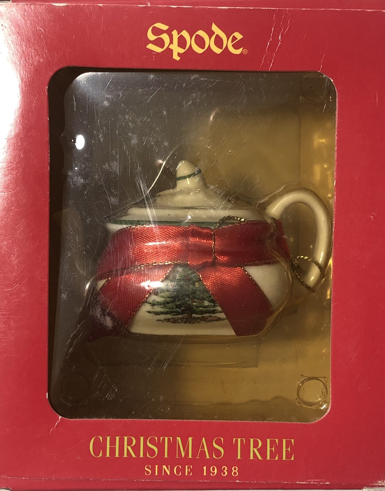 SPODE CHRISTMAS TREE TEAPOT ORNAMENT MINT CONDITION HARD TO FIND IN ...