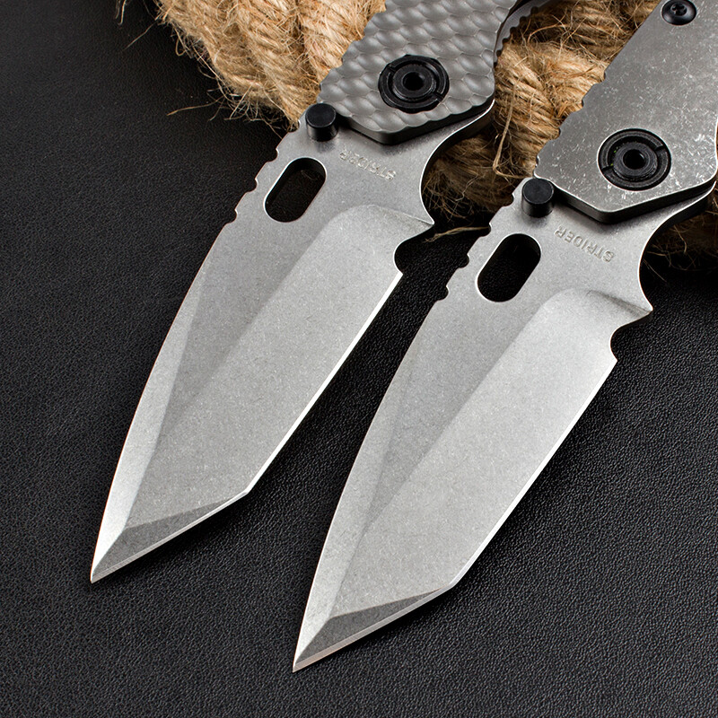 8.5'' New CNC Stone Wash D2 Blade Full Titanium Handle Folding Pocket ...