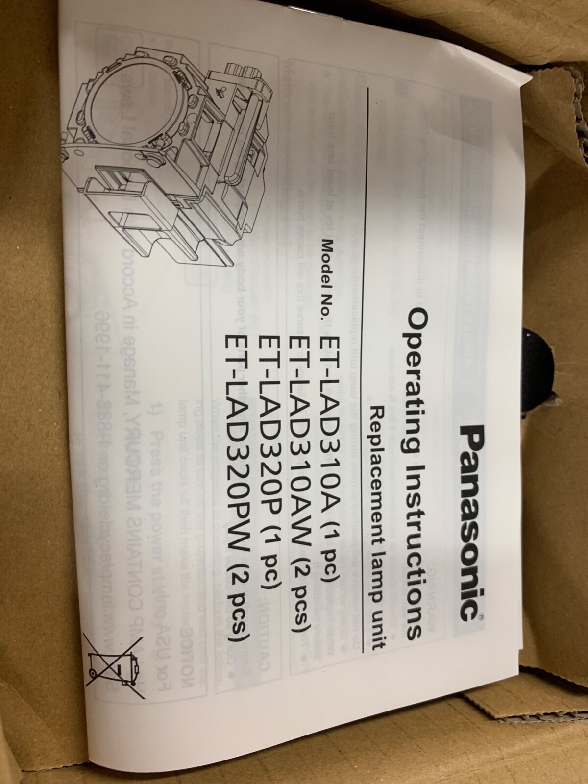 Panasonic ET-LAD310A Replacement Projector Lamp for sale online | eBay