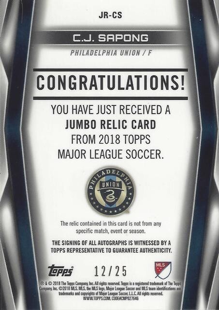 2018 Topps Major League Soccer 'Autographed Jumbo Relics Card' - MLS | eBay