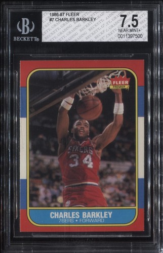 1986-87 FLEER #7 CHARLES BARKLEY ROOKIE CARD BGS 7.5 | eBay