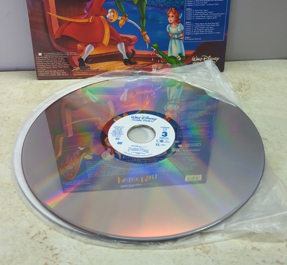 PETER PAN LASERDISC LD Laser Disc Movie Walt Disney's Classic Stereo ...