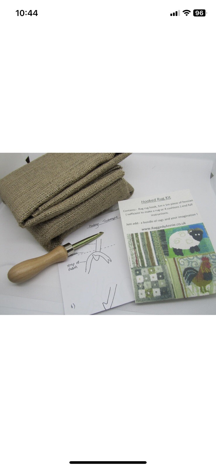 Hooked Rag Rug Kit - Rugging Recycling Upcycling Traditional Craft ...