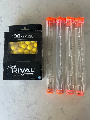 4 NERF Rival Blaster 12 Round Magazines & 2 Boxes 100 Rival High Impact ...