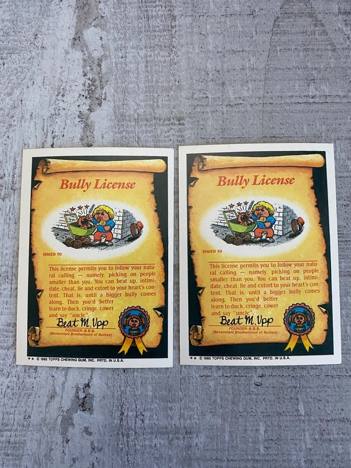 1985 Series 2 Garbage Pail Kids GPK Mad Max 72a & Brainy Brian 72b | eBay