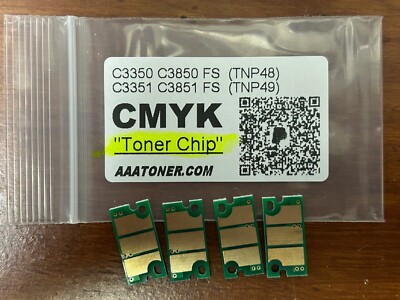 4 x Toner Chip for Konica Minolta Bizhub C3351, C3851 FS (TNP49) Refill ...