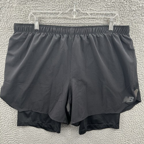 New Balance Shorts Mens XL Black Q Speed Fuel 2 in 1 Running Short Dry ...