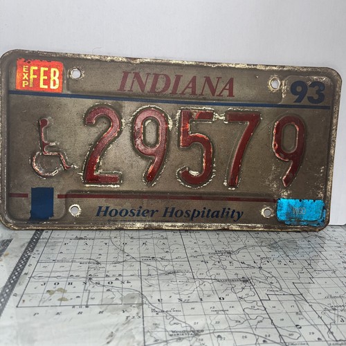 Vintage Indiana License Plate - - Single Plate 1993 Crafting Birthday ...