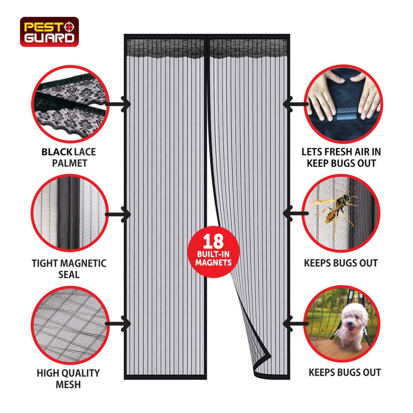 Magnetic Mesh Curtain Door Fastening Mosquito Fly Insects Bugs Guard Net Screen | eBay