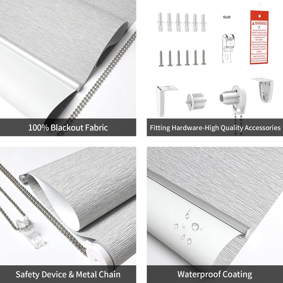 ALLBRIGHT Roller Shades for Windows, 100% Blackout Window Roller Blinds ...