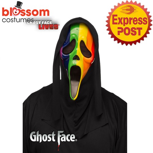 AC1681 Pride Rainbow Zombie Ghost Face Costume Mask Mardi Gras ...