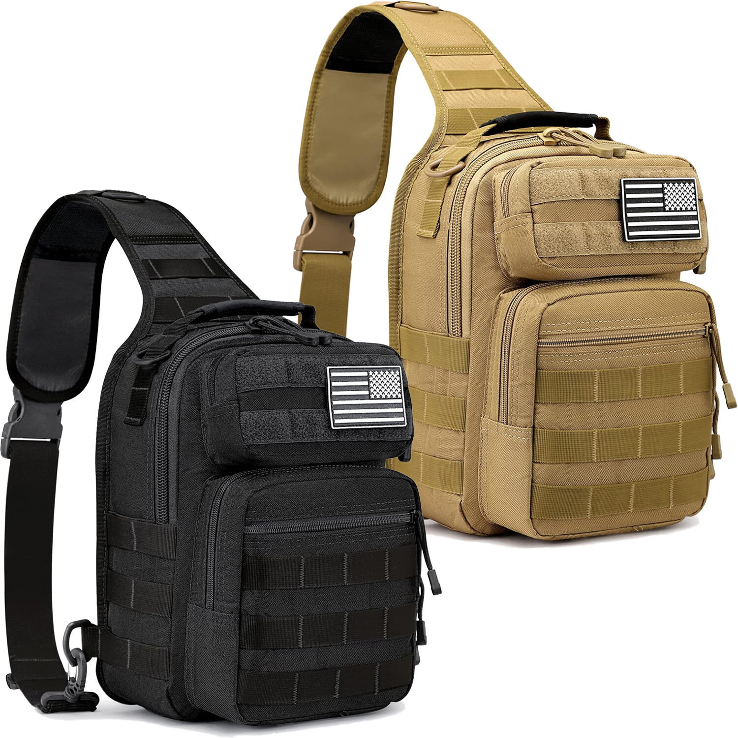 Tactical Sling Bag Backpack Military Shoulder Sling Pack Molle EDC ...
