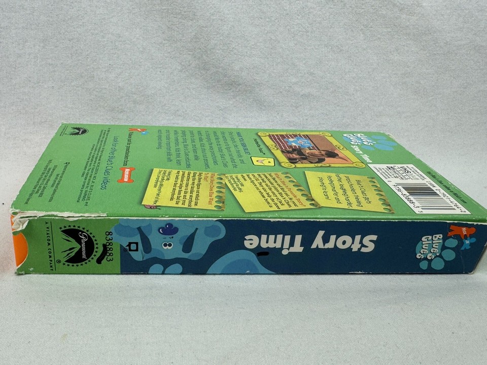 Blues Clues Story Time VHS 1998 Play Along With Blue Nick Jr Orange ...