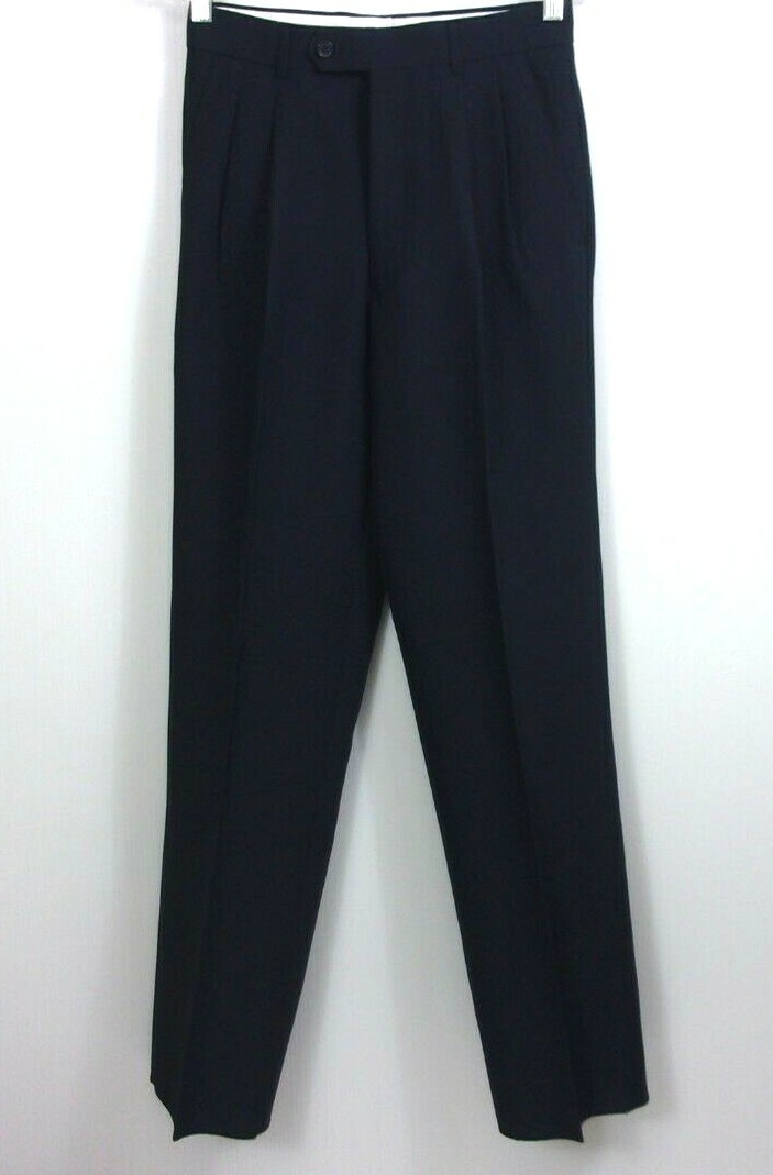Soprano Men's Suit 2 Piece/3 Button Jet Black/Pleated 34R/28R #484SC | eBay