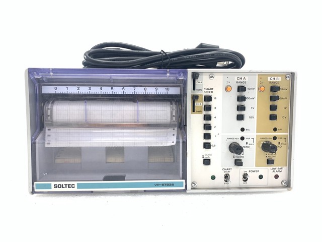Soltec VP-6723S 2 Pen Portable Strip Chart Recorder VP6723S - Tested ...