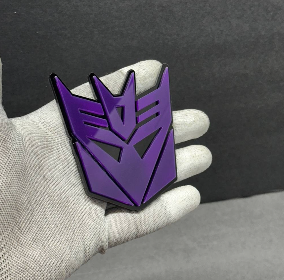 2x Decepticon Transformer Mask Car Fender Badge Acrylic Emblem Purple ...