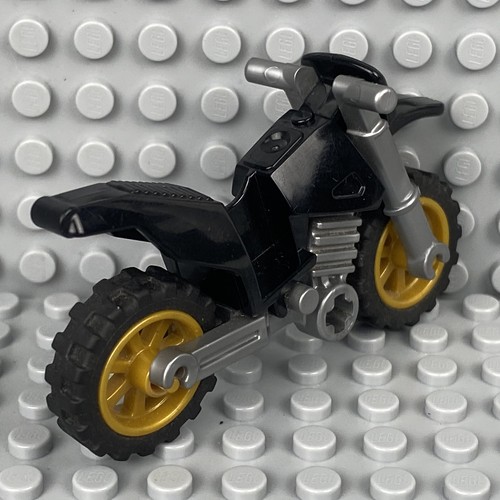 LEGO Dirt Bike Motorcycle Motocross Black Flat Silver Chassis City Town ...