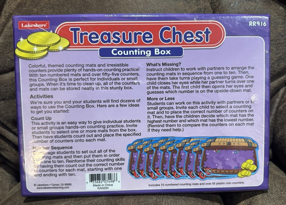 Lakeshore Treasure Chest Counting Box Educational Children’s Toy New In ...
