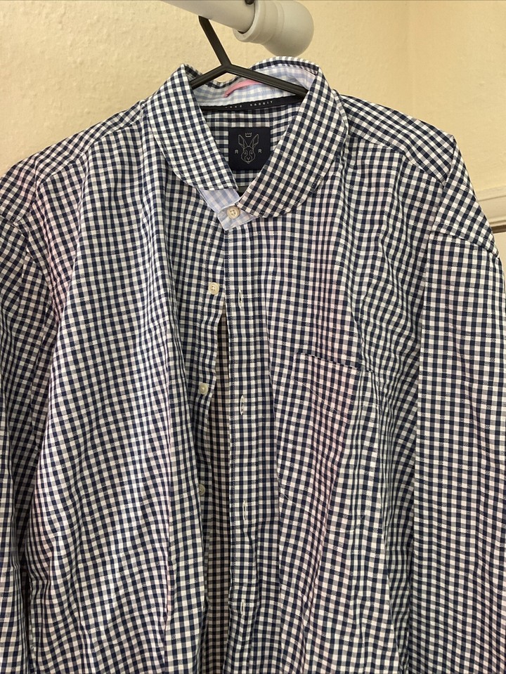 Rare Rabbit Shirt Mens Large Blue Long Sleeve See Description | eBay