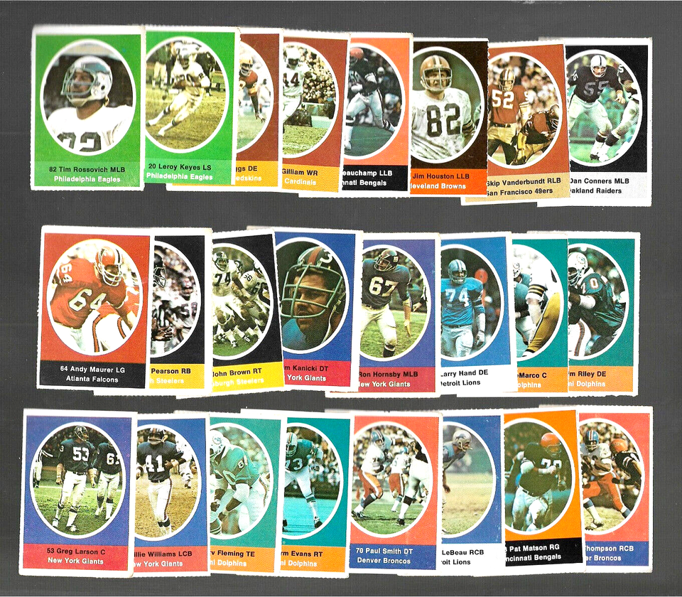 ( 60+) 1972 SUNOCO FOOTBALL STAMPS KEN HOUSTON UPSHAW GARY LARSEN ...