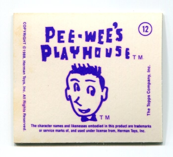 1988 TOPPS Pee Wee's Playhouse - Flicker Card # 12 of 12 - Pee Wee ...