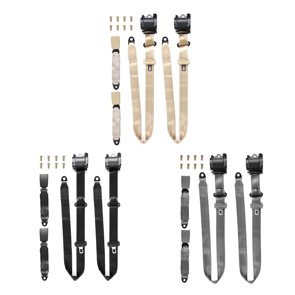 3-Point Retractable Adjustable Safety Seat Belt Straps Car Vehicle Belt ...
