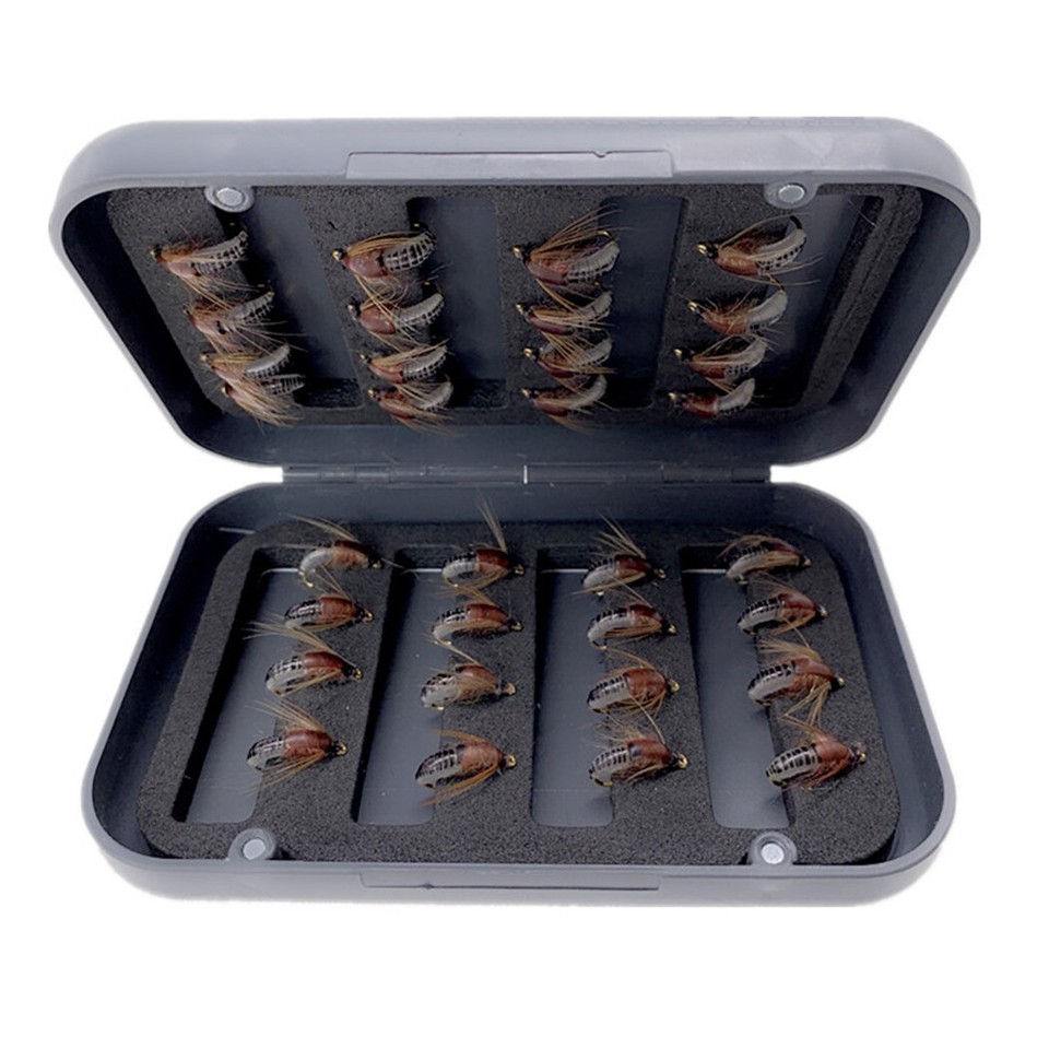 12/24pcs Realistic Scud Nymph Black Fly For Fishing Trout Artificial ...
