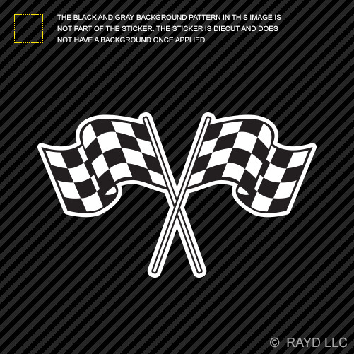 Dual Checkered Flags Sticker Premium Die Cut Vinyl winning racing 1st ...