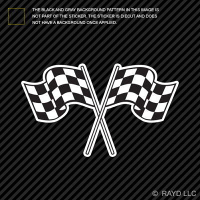 Dual Checkered Flags Sticker Premium Die Cut Vinyl winning racing 1st ...