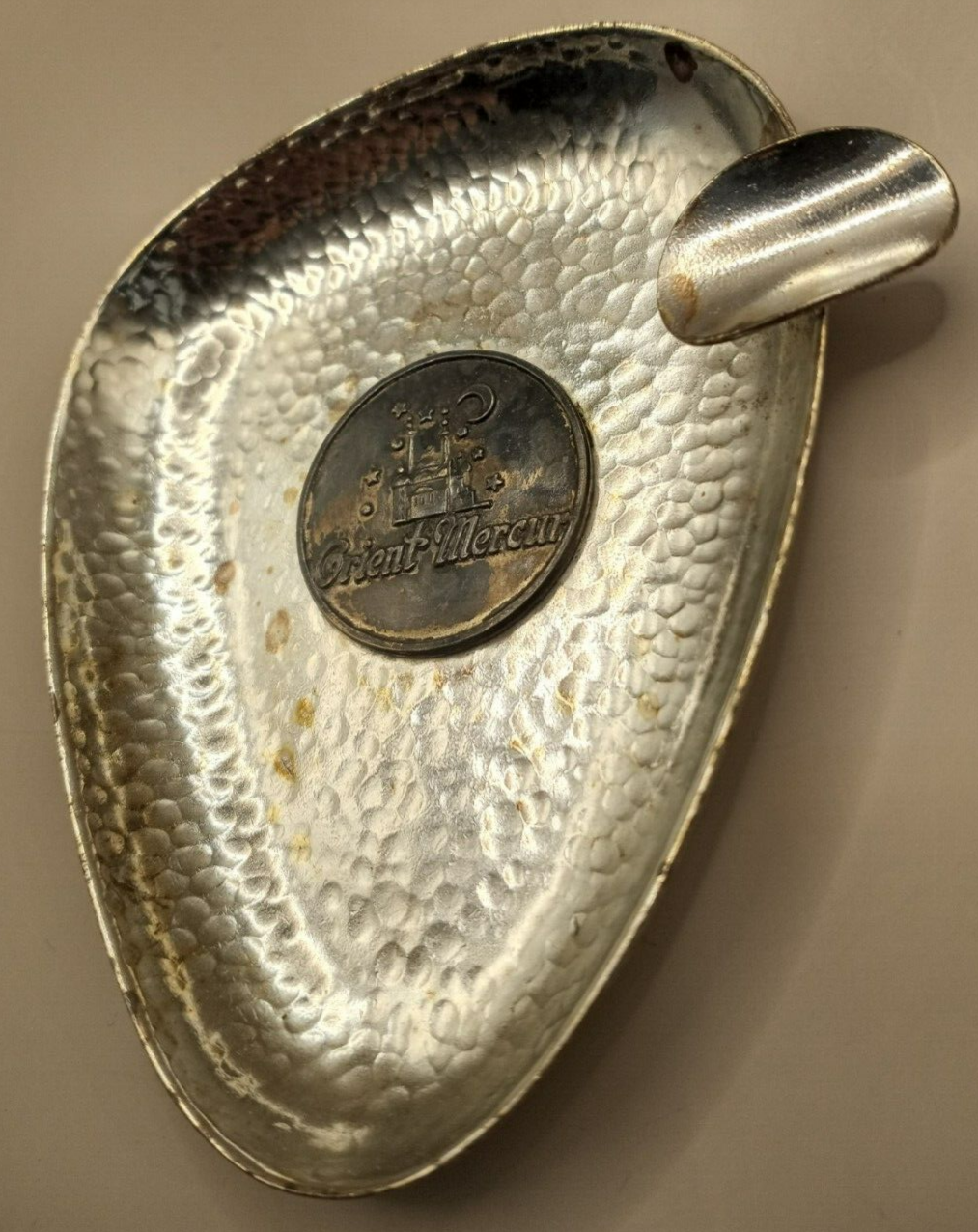 Vintage Orient Mercur Coin Hammered Metal Silver Colored Teardrop ...