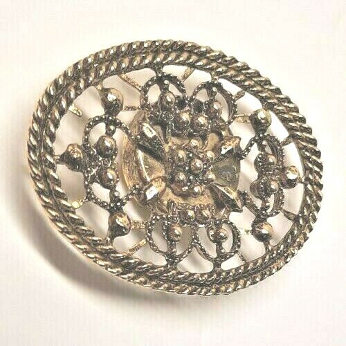 Vintage Gold Tone Ornate Oval Shape Button Cover Pre-owned | eBay
