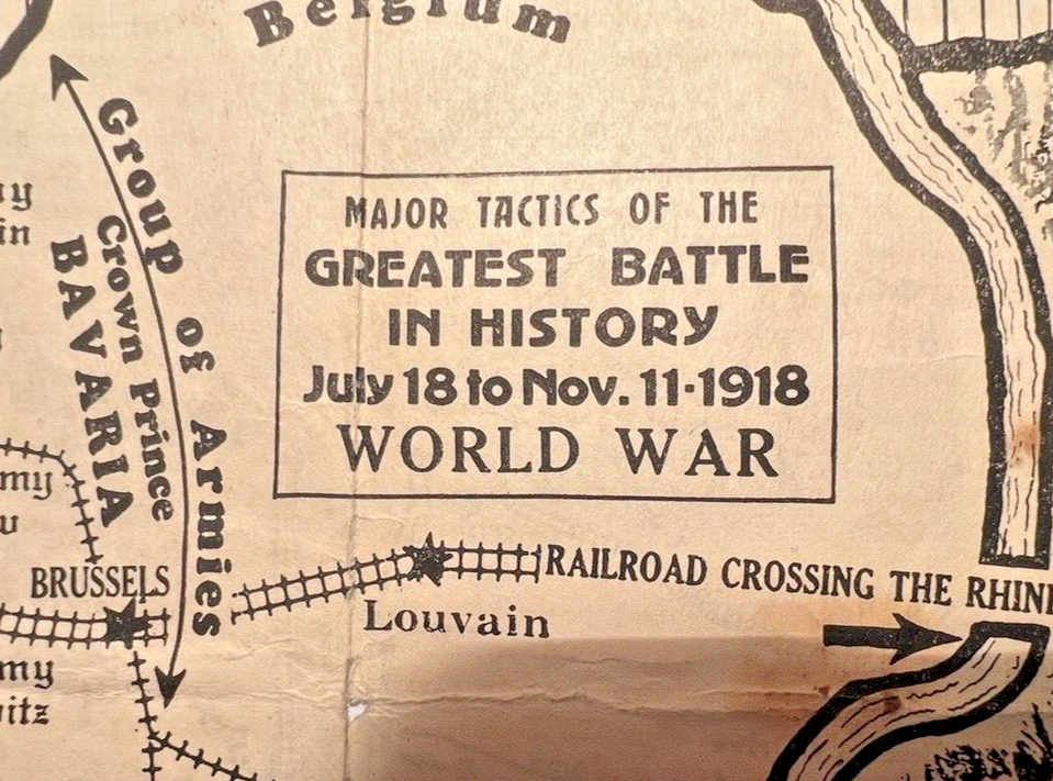 1929 WORLD WAR MAJOR TACTICS MAP Battle July-Nov 1918 Lt Col Thomas ...