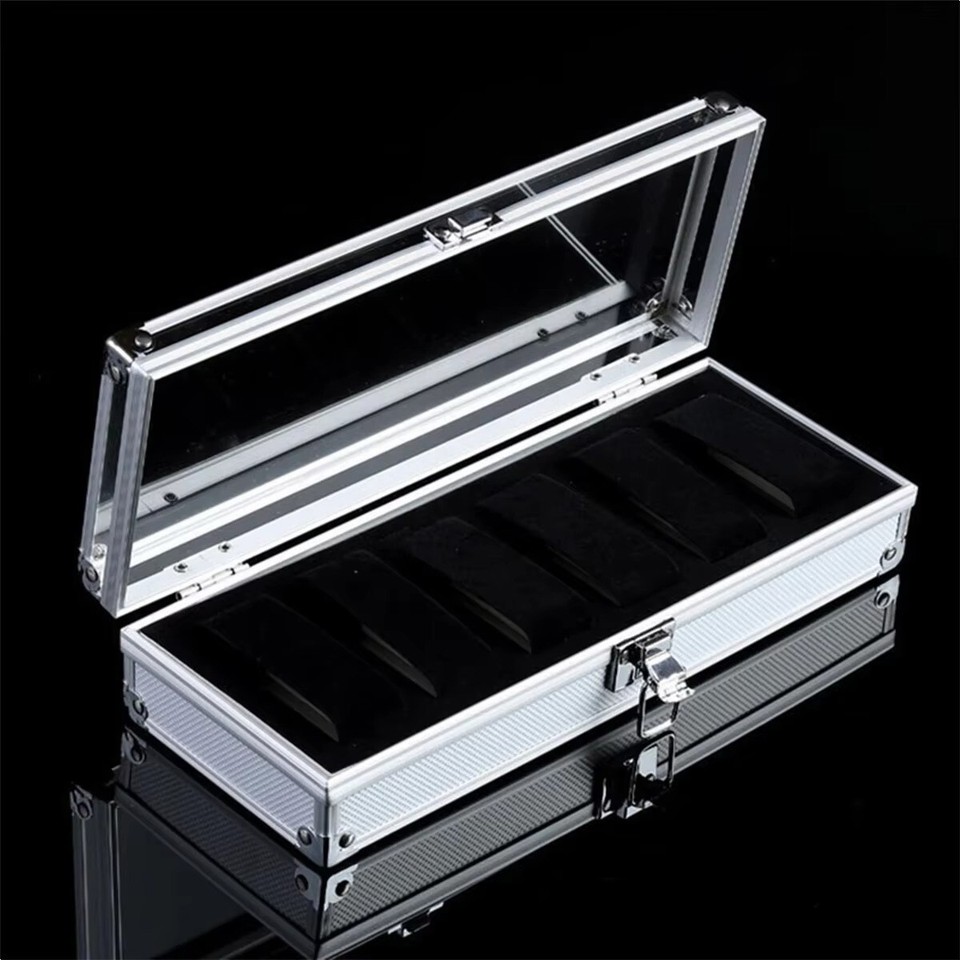 Aluminum Watches Box 12/6 Grid Slots Watches Display Storage Box Square ...