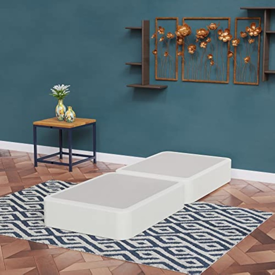 8" Split Wood Traditional Box Spring/Foundation For Mattress, Twin, Wh ...