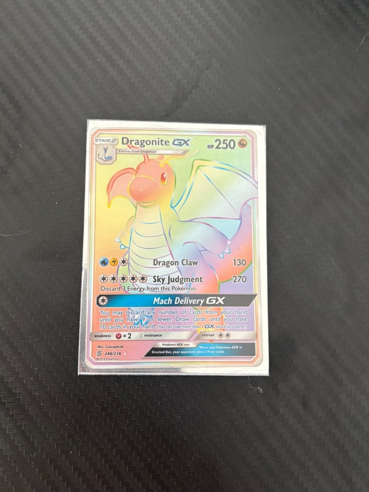 Rainbow dragonite gx Pokémon card, mid condition, comes with sleeve. | eBay