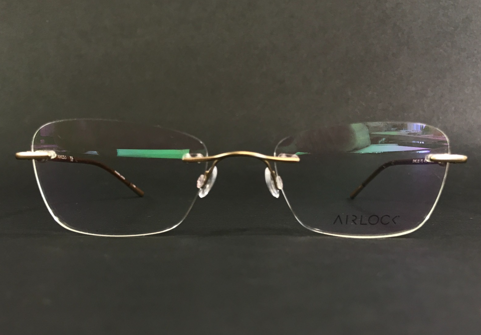 Airlock Eyeglasses Frames DIVINE 200 710 Shiny Brown Rimless Cat Eye 49 ...