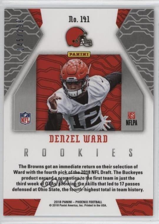 2018 Panini Phoenix Rookies Red /299 Denzel Ward #141 Rookie RC | eBay