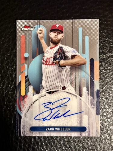 2025 Topps Finest Zack Wheeler FA-ZW Auto Phillies 🔥🔥🔥 On Card ...