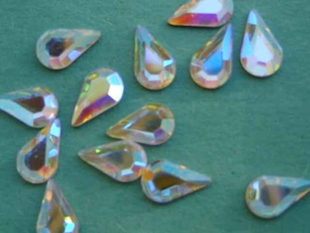 10x6 mm PEAR Shape CRYSTAL AB Preciosa Maxima Rhinestones 18 pcs | eBay