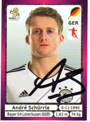 Andre Schürrle handsigniertes Paninibild zur Euro 2012 Deutschland DFB ...