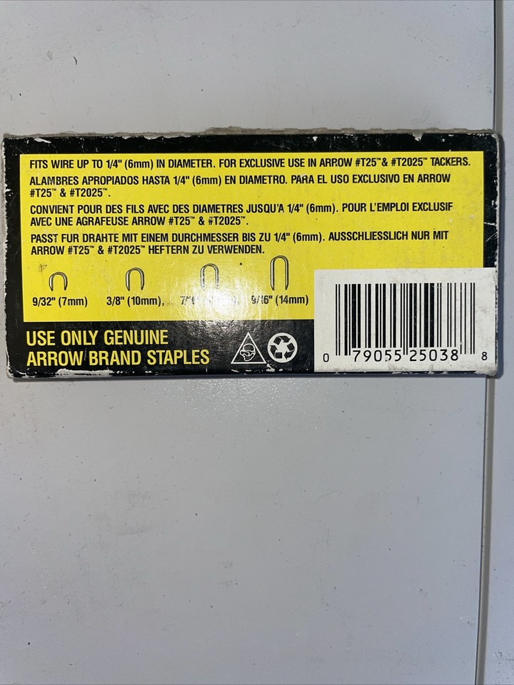 Arrow #T25 1000 Count Staples Rounded 3/8” 10mm #256 | eBay