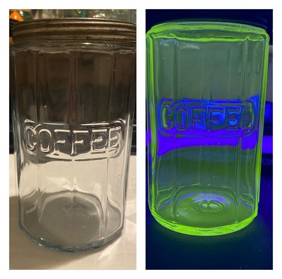 12 Panel 7” Hoosier Cabinet Glass Canister “COFFEE” Jar w/Lid | eBay